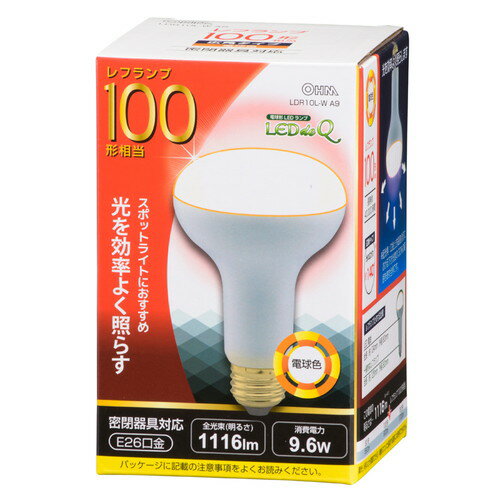 メーカー名:オーム電機 OHM 型式:LDR10L-WA9 JAN:4971275607910 ● 消費電力 9.6Wでレフランプ100形相当の明るさ ● 光を効率よく照らすので、スポットライトにおすすめです。 ● 光りが約140°広がる広...
