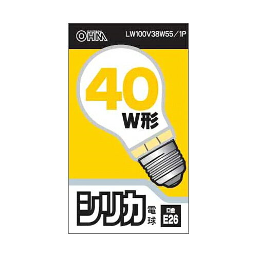 メーカー名:オーム電機 OHM 型式:LW100V38W55/1P JAN:4971275617551 ■ ガラス球：PS55 ■ 消費電力：38W ■ 口金：E26