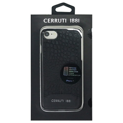 Crocodile Print Leather - Hard Case - Black　