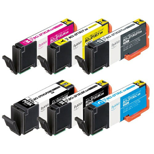 メーカー名:プレジール Plaisir 型式:PLE-C371XL6P JAN:4531027007230 サイズ：105×48×100mm 重量：210g 純正型番：BCI-371XL+370XL/6MP ・キャノン BCI-371XL+...