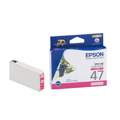 メーカー名:エプソン EPSON 型式:ICM47 JAN:4548056437679 商品名：インクカートリッジ ・仕様：マゼンタ ・適合機種： PM-A970/ PM-T990