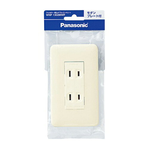 メーカー名:パナソニック Panasonic 型式:WNP1302MWP JAN:4902710974670 個装寸法：タテ180×ヨコ90×アツミ23 質量：74g プレート付：モダンプレート付 定格：10A 125V