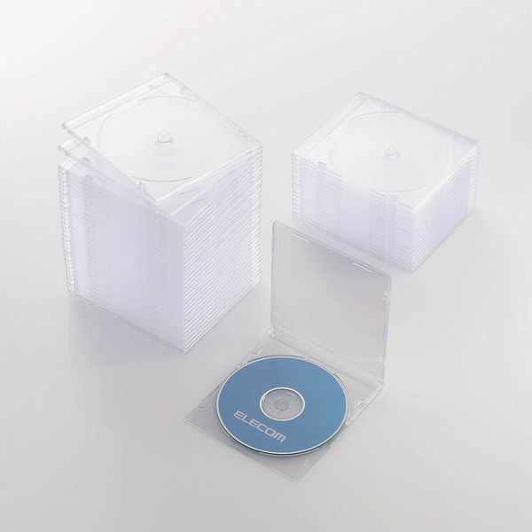 メーカー：エレコムJAN：4953103400184型番：CCD-JSCS50CR■商品説明■●再生材を含まないので、においも少なく耐久性に優れています。●ケース1枚につきディスク1枚を収納可能です。●ケース内側に歌詞カードやインデックスカ...