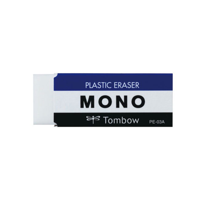 1969年の発売以来、よく消える消しゴムとして愛されてきた「MONO消しゴム」。 優れた消字性能と消し心地で、鉛筆・シャープペンの筆記線をきれいに消去できます。 型番　PE-03A メール便発送、3,980円以上送料無料
