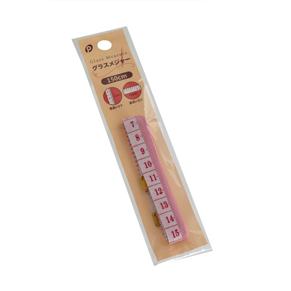 グラスメジャーです。ガラス繊維を素材にした伸縮の少ないメジャーです。表面は縦、裏面は横表記のメジャーです。ソーイングの採寸等に適しております。●サイズ(約)・12×1500mm●材質・グラスファイバー PVC 亜鉛(ステンレスコーティング)...
