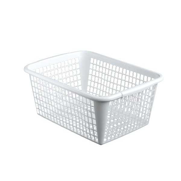 バスケットです。オモチャ・タオル・書類など様々な収納にお使いいただけます。高さのある物や少し大きい物の整理整頓に便利です。●外寸(約)・400×300×高さ175mm●色・ホワイト●原料樹脂・ポリプロピレン●用途・収納 ケース ボックス 整...