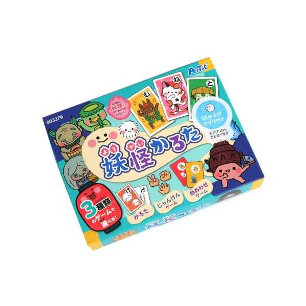 妖怪かるたです。読み手が読み札を読み取り、その内容に合った札を取ります。より多くの取り札を取った人の勝ちです。読み上げアプリ付きです。かるた・じゃんけんゲーム・色あわせの3種類のゲームで遊べます。●サイズ(約)・117×89×18mm●材質...
