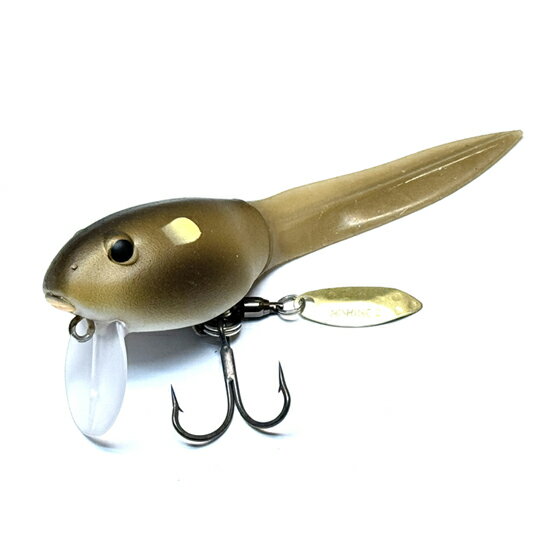 ニシネルアーワークス　BQオタマ■サイズ：87mm ■ウェイト：8.3g ■タイプ：ウェイクベイト ■フック：イチカワ・カマキリダブル5番 ■付属品：予備テール1本　ハードボディに着脱可能ソフトテールのオタマジャクシ型ウェイクベイトです。デ...