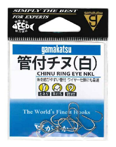 オールラウンドタイプのチヌ鈎の形状で、ビギナーでもハリスを結びやすい管付。タチウオ狙いのワイヤー仕掛けにも好適です。入本数：12号数：3号　