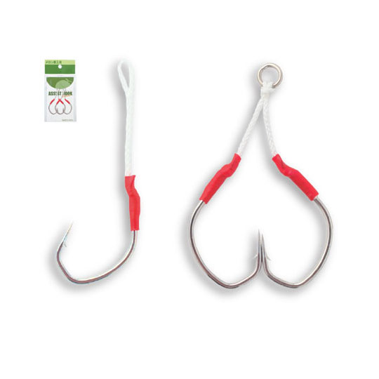 メロン屋工房/Melonyaアシストフックフィネス　シガーライトホールド　シングルフック◆入数：3本入★オーナー社ジガーライトホールドを使用し、アシストラインにはYGKよつあみ社イソハンターを使用、アシストライン内にはフロロカーボンを挿入し...