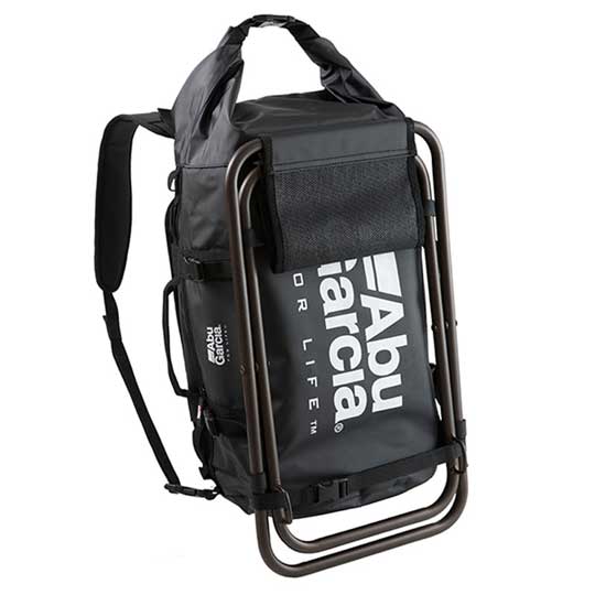 Abu Garciaベースダッフルバッグ■素材:バッグ部分：ターポリン、椅子部分スチール ■サイズ本体収納部（約）:W.44cmxH.26cmxD.29cm ■梱包サイズ（約）:W.44cm x H.55cm x D.5cm■耐荷重:約10...