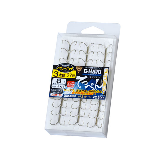 GAMAKATSU/がまかつバリューパック G-HARD てっぺん 茶3本錨■入り数：27組（6.5/7/7.5/8）、22組（8.5/9）★がまかつのバリューパックG-HARDてっぺん茶3本錨です。