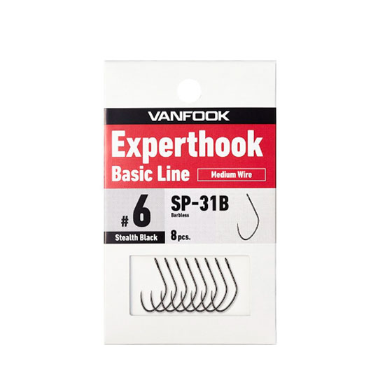 VAN FOOK/ヴァンフック　Experthook Basic Line Medium Wire/エキスパートフック ベーシックライン ミディアムワイヤー■カラー：ステルスブラック■入り数：8（＃8/＃7/＃6/＃5）、4+4（＃8/＃6...