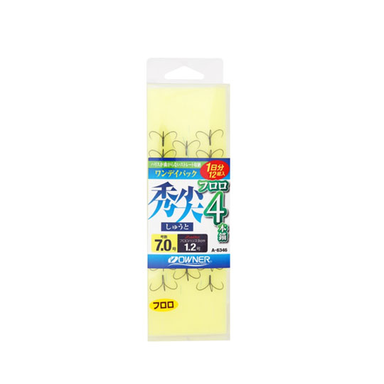 OWNER/オーナーワンデイパック　秀尖フロロ4本錨■入り数：12組ノンメッキの鋭い鈎先が鮎鈎の新時代を創る！ フロロ4本錨スイフト 1日の使用分が入ったワンデイパック