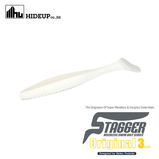 HIDEUP/ハイドアップSTAGGER original/スタッガーオリジナル◆カラー：＃150　ホワイトソリッド◆サイズ：3inch◆入り数：10本★元祖スナッグレススイムベイトから信頼＋実績、その性能 スタッガーシリーズ中、真のオール...