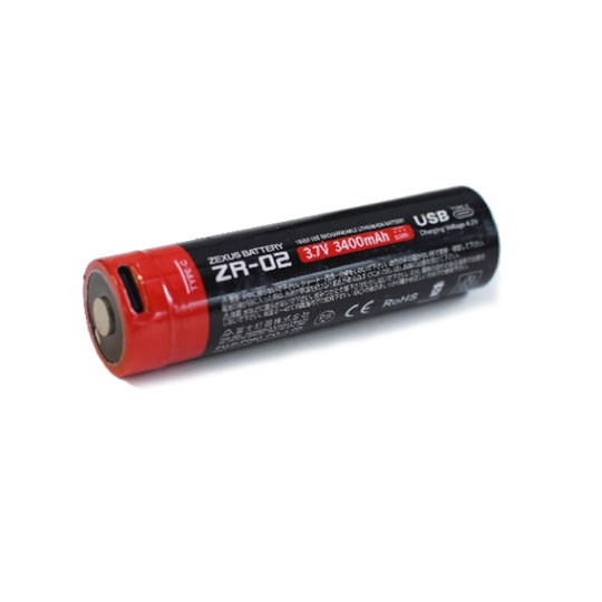 ZEXUS/ゼクサスLEDヘッドライト　ZX-R370　専用バッテリー付◆SPEC：ZR-02(3400mAh)◆適応商品：ZX-R370★災害・非常時にもパワーバンクとして使えます。携帯の充電にも使えます。バッテリーインジケーター付き (...