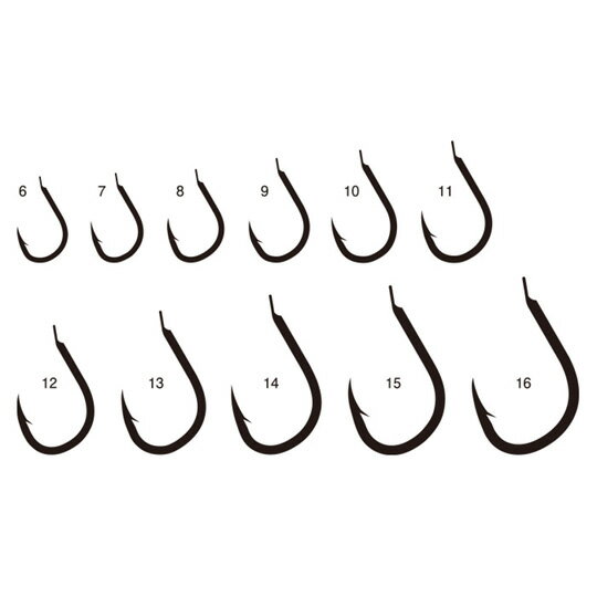 がまかつ小磯（白）◆本数：6〜7号(14本入)/8〜10号(13本入)/11〜13号(12本入)/14〜15号(11本入)/16号(10本入)磯のグレや石垣鯛をはじめ、船のマダイ、ヒラマサなどの大物にも適しています。　