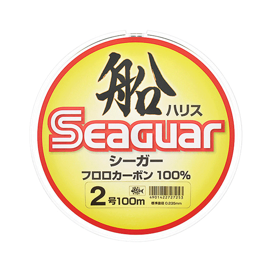 シーガー船ハリス　100M　4号～6号　■カラー：クリア ■巻量：100m■号数-標準直径（mm）：4号-0.330mm　5号-0.370mm　6号-0.405　水に溶けるような透明感 ! クリスタルクリアの船専用フロロカーボンハリス ! ...