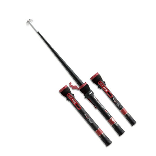 プロックスワンハンドスキッドギャフホルダープラス　500■標準全長：4.96m ■仕舞寸法：43cm ■継数：15本■標準自重：708g ■先径：7.5mm■元径：38mm■針数：6本■ギャフ直径：44mm■使用素材：グラスワンハンドでアオ...