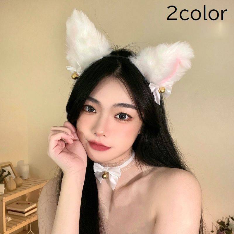 レディース用ヘッドドレス、カチューシャ。ふわふわの猫耳がとっても可愛い♪※画像のチョーカーは付属しません。【対象年齢：12歳以上】 【カラーについて】生産ロットにより柄の出方や色の濃淡が異なる場合がございます。お使いのモニターや撮影時の光の...