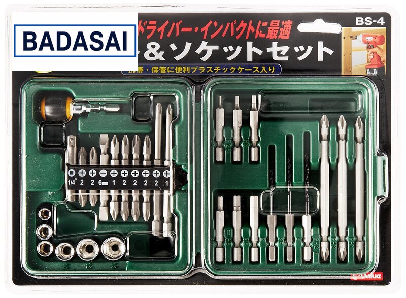 用途:充電ドライバー・インパクトドライバーに最適なビット・ソケットセット 29ピース 仕様:携帯・保管に便利なプラスティックケース入り 材質(六角軸鉄工ドリル):ハイス 材質(ドライバービット):特殊合金工具鋼(S-2) 材質(ソケット):...