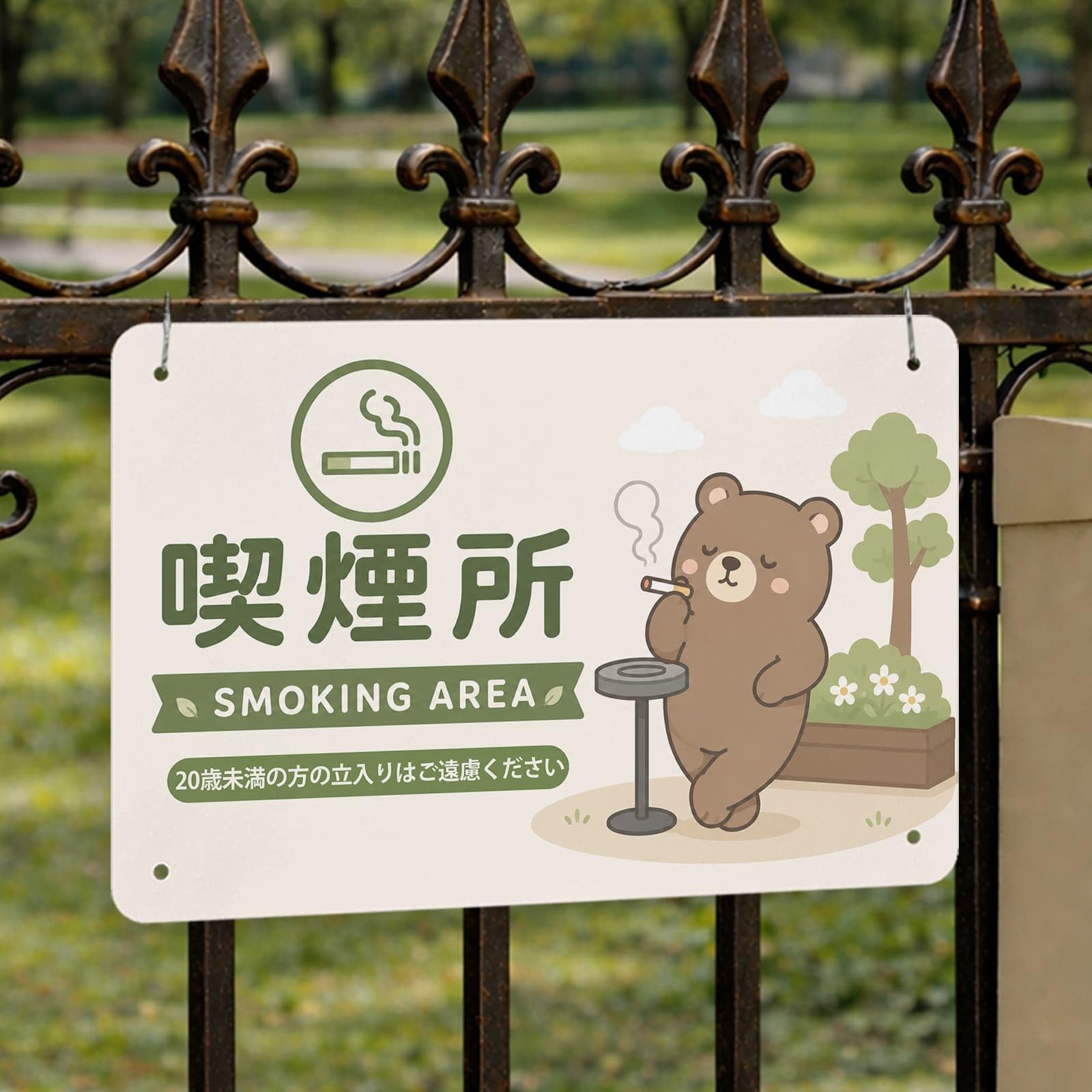 メタル看板 喫煙所メタル看板 喫煙所は、20歳未満の方の立入りはご遠慮ください SMOKING AREA 取付簡単 サインプレート プレート表示板 案内表示看板 注意看板 標識 耐候 耐水 耐光 屋内外両用 玄関 門柱 扉 ガレージ 自宅 ...