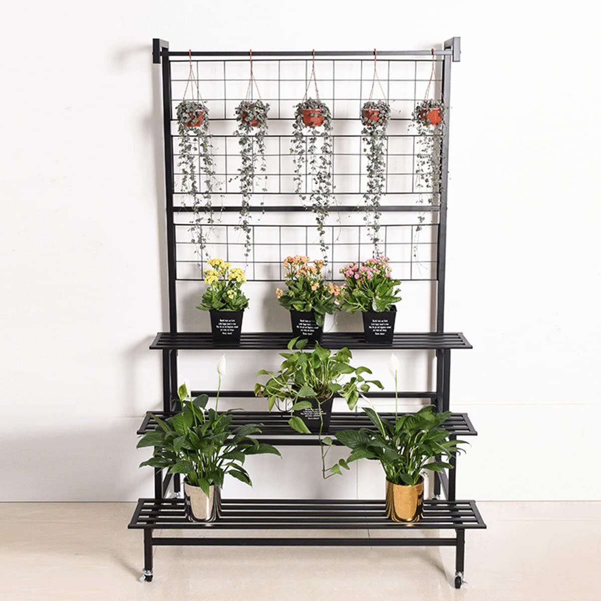 BADUS フラワースタンド プランタースタンド 園芸ラック ガーデニング用品 植木鉢スタンド 室内外の鉢植えを飾りやすいキャスター付き花台 フラワースタンド,花台 プランフラワースタンド プランタースタンド 園芸ラック ガーデニング用品 ...