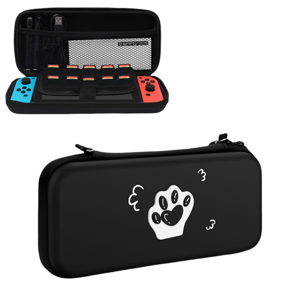 ゲームコンソール スイッチ収納バッグゲームコンソール スイッチ収納バッグは、保護バッグ ライト かわいい猫の爪テーマ 防水 耐油 PU保護ボックス 通勤 軽量 収納 ブラック,Switch 26*12.5*4cmです。小物や道具を整理しやす...