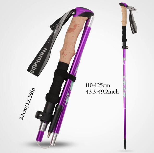 トレッキングポール 2本セット 選べる熊よけ鈴 アルミ製 SGマーク取得 キット付き 収納袋付き 軽量220g 最少56.5cm キャップ付き 登山杖 登山用品 トレッキングステッキ 杖 ストック ノルディックウォーキング 登山 ウォーキン...