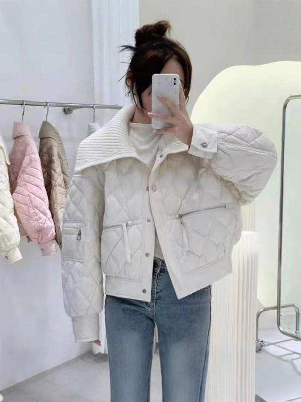 ダウンジャケット レディース ショート丈 冬用 90%ダックダウン キルティング 高級感 軽量 暖か アウター コート・カテゴリ: ダウンジャケット・主な素材: ポリエステル100%・厚さ: 厚め・シルエット: ・襟型: スタンドカラー・着...