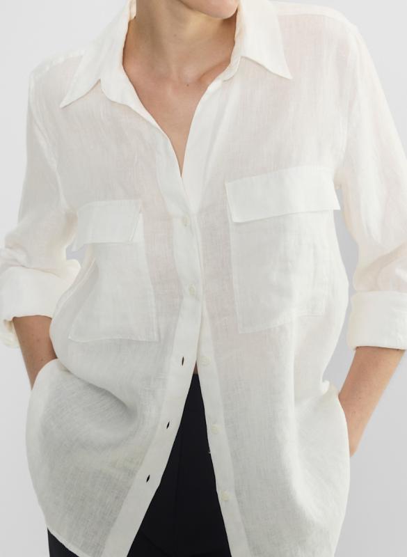 Aritzia 軽量 リネン ワークウェア ポケット 建築的 ライン 長袖 シャツ 小柄な 方に 優しい: 0001: 通勤用服装: ゆったりとした上場年と時期：2025年夏袖丈：長袖襟のタイプ: 袖タイプ：レギュラー長さ：レギュラー柄：無...