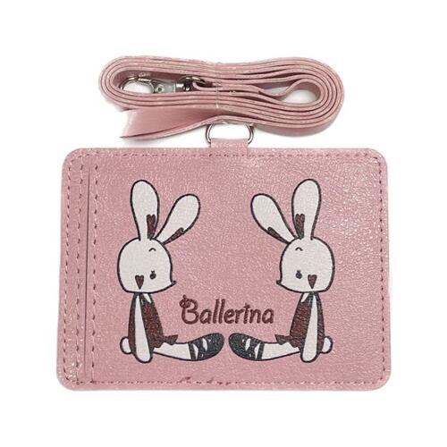 バレエ パスケース 030 うさぎ バレリーナ ピンク 横型 バレリーナ 定期入れ バレエ発表会プレゼント 記念品色 ブルー色 サイズ 約W105×H80(mm)横型サイズです。カード適合サイズW91×H56(mm)　ストラップ長さL470...