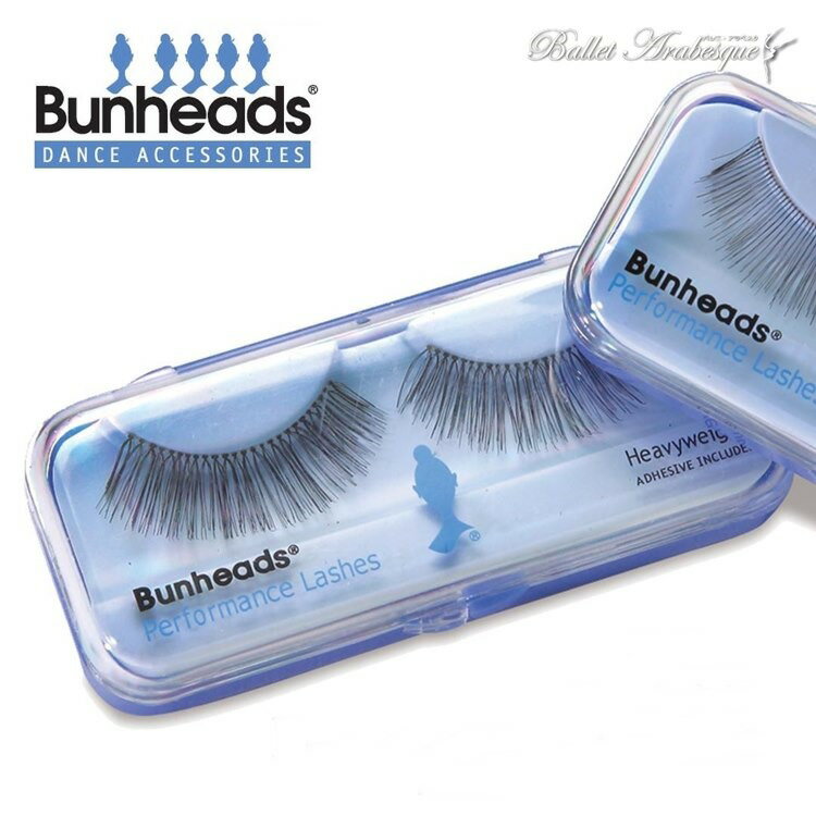 【メーカー】　バンヘッド　Bunheads (米国）【サイズ】ワンサイズ つけまつげ ボリュームはヘビータイプ のり付きなので簡単にボリュームアップ カットして長さを調節してご利用いただけます。 バレエの発表会などに。