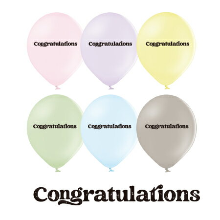 13インチ　メッセージバルーン【CONGRATULATIONS-015】10個入 10個入カラー：6色アソート 100％天然ゴム製 留め具、ヘリウムガスは別売になります。 ご注文後1週間以内での納品となります。 日時指定は、ご注文後1週間後...
