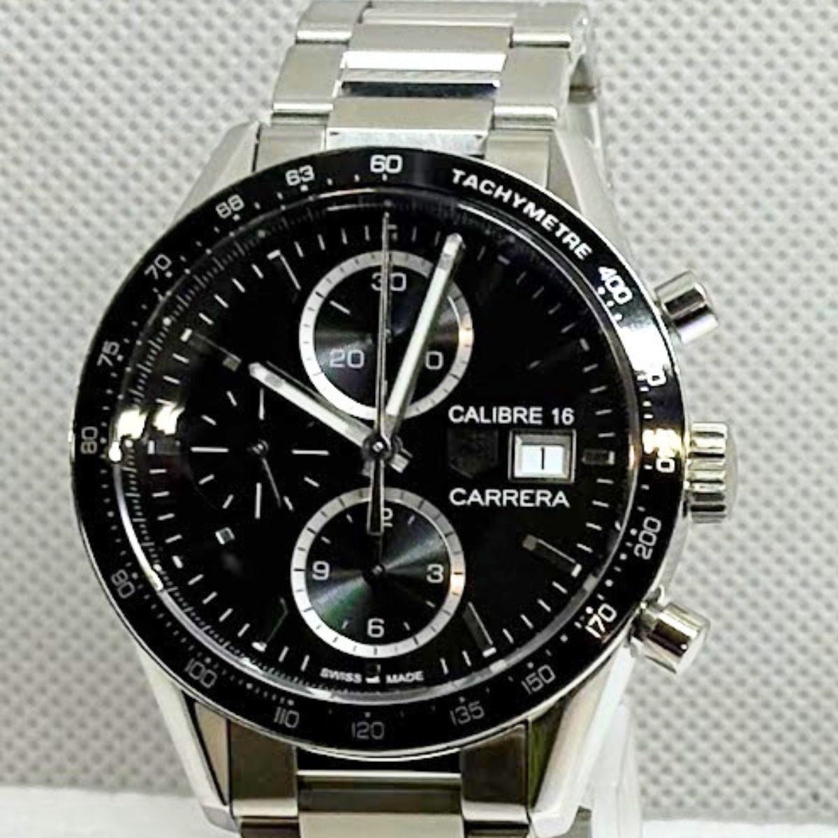 商品情報メーカー/モデルタグホイヤーカレラ型番CV201AJシリアルWWM1###性別メンズムーブメント自動巻き文字盤色黒ケース素材ステンレスブレスレット素材ステンレスケースサイズ（幅）42mmリスト周り17.0cm（余りコマ2）付属品正規...