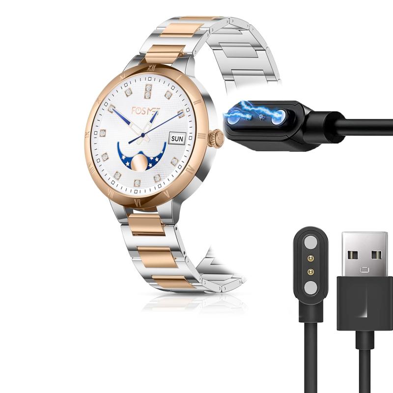 Lamshaw for FOSMET W1スマートウォッチ ケーブル, USB 磁気充電ケーブル 磁気吸着 1メートル コンパクト 持ち運び便利 FOSMET W1 1.32インチ スマートウォッチ対応【対応機種】FOSMET W1 1.3...