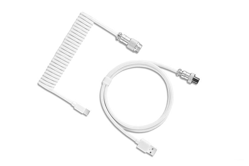 VECASDEN 魅せるUSBケーブル コイルケーブル [USB-A - USB-C] 有線 メカニカルキーボード ゲーミングキーボード TYPE-C (ホワイト)コイルケーブルは広がらずにコンパクトにお洒落にまとまる為、有線キーボードであ...