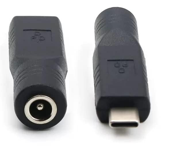 Sound Wave 【 USB-C - DC5521 変換アダプタ オス メス 】USB Type-C 変換アダプタ、 USB Type C 延長アダプタ、USB C オス DC変換コネクタ メス 外径5.5mm 内径2.1mm メス 延...