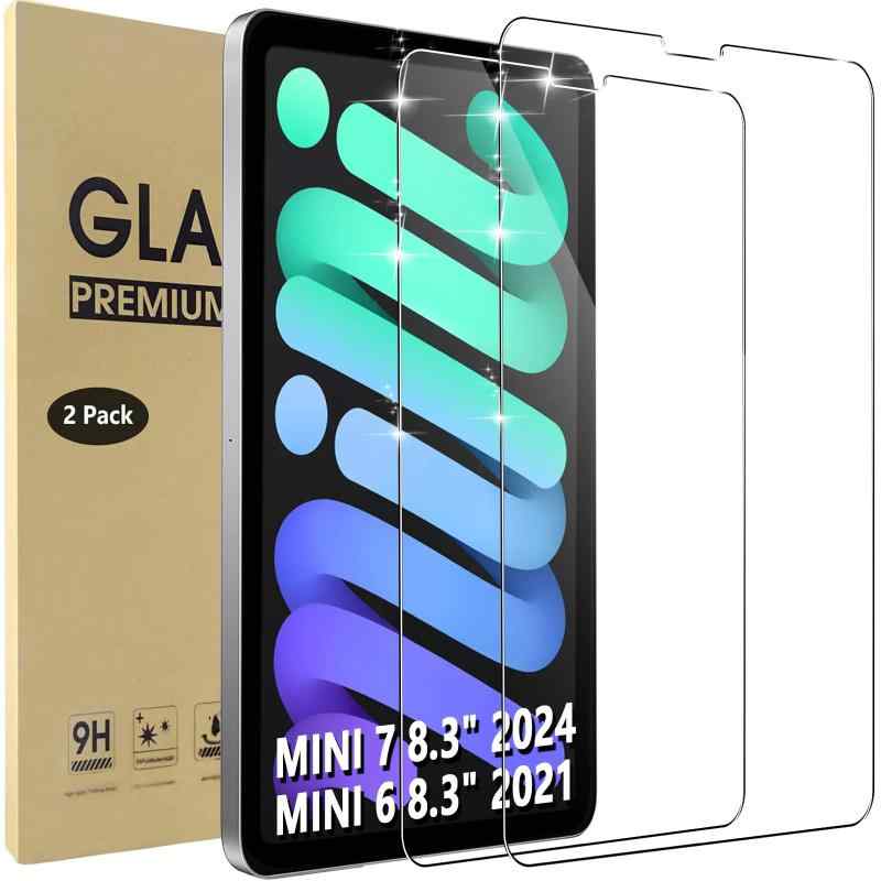 Hianjoo 2枚セット iPad mini 7 (A17 Pro 2024モデル、第7世代) 対応 フィルム 強化ガラス iPad mini 6 (2021モデル、第6世代) 対応 ガラスフィルム 液晶保護フィルム タブレット 8.3イ...