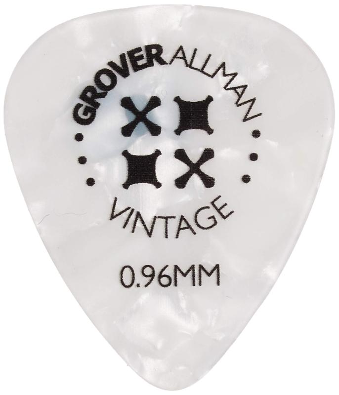 Grover Allman 【グローバーオールマン】 Vintage Celluloid, White, 0.96mm 10枚世界で3,500万枚以上の販売実績を誇るGROVER ALLMANのピックです(10枚セット)ビンテージ・セルロイ...