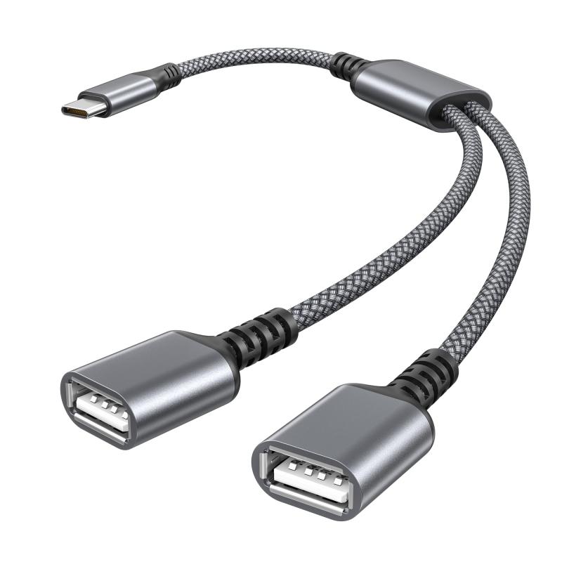 Basesailor USB Cオスから4つのUSBメスケーブルアダプター、Typeタイプ Cから4つのUSB A 2.0ポートスプリッターUSB-Aポートを4つ用意し、USB-A周辺機器を新しいUSB-C対応デバイスに簡単に接続できます。...