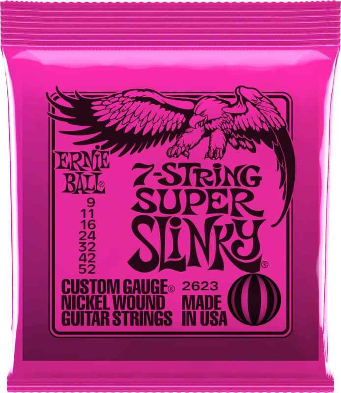 【正規品】 ERNIE BALL 2623 エレキギター弦 7弦 (09-52) 7-STRING SUPER SLINKY スーパー・スリンキースラッシュ、ジミー・ペイジ、メタリカ、エリック・クラプトンなど、世界中のレジェンドに愛用されて...