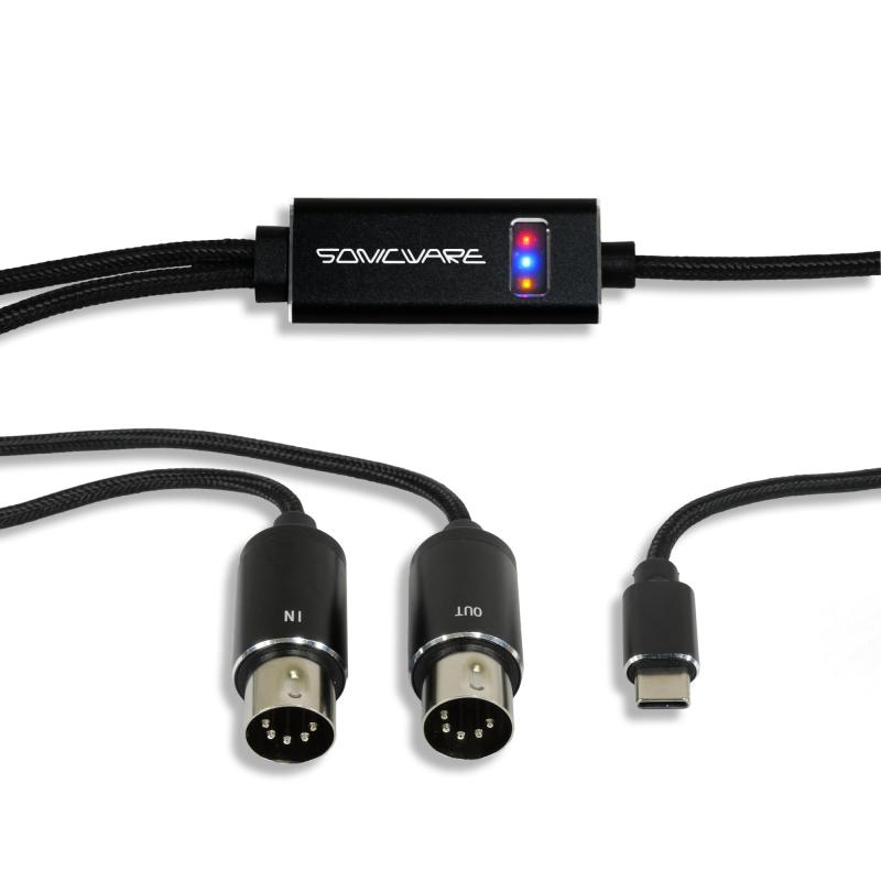 SONICWARE USB-C MIDI インターフェース ケーブル【生産品】プロ仕様、プラグ＆プレイ、本格派ミュージシャンのために電子楽器メーカーが作った信頼のUSB-MIDIインターフェイスプロフェッショナル仕様の高信頼MIDI通信 M...