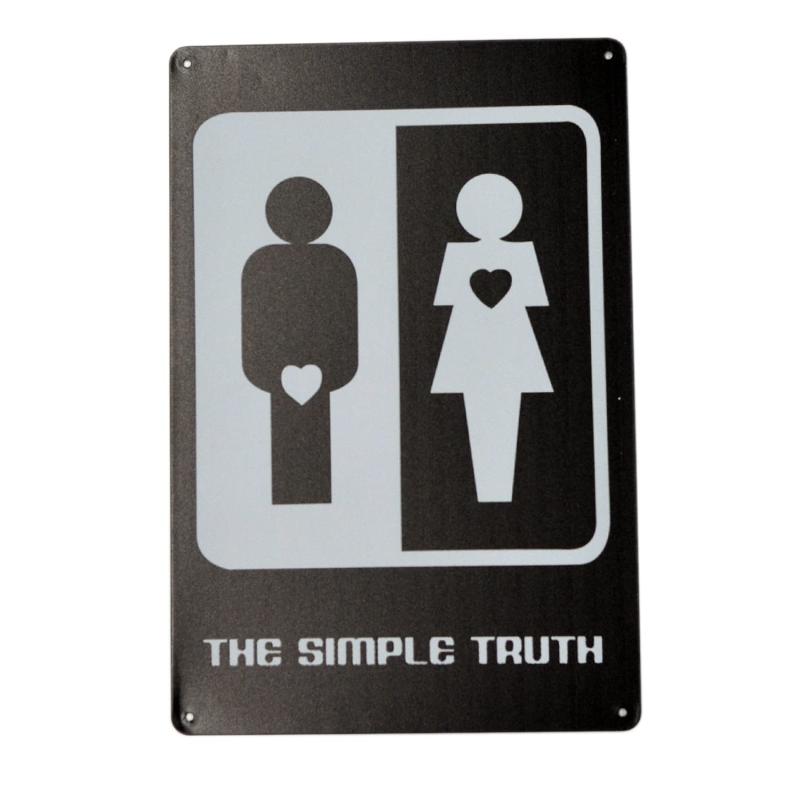 【USA アメリカン デザイン】THE SIMPLE TRUTH 男と女 サインボード 看板 店舗 レストラン カフェ 車庫 バイク ガレージ おしゃれ ビンテージ バイカー インテリア ; AVSB-426インテリアおしゃれ雑貨として大人...