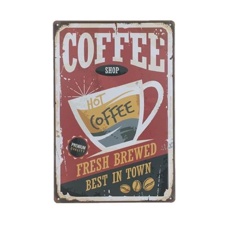 KitMall ブリキ看板 コーヒー Coffee お店 カフェ Cafe インテリアに FRESH BREWED