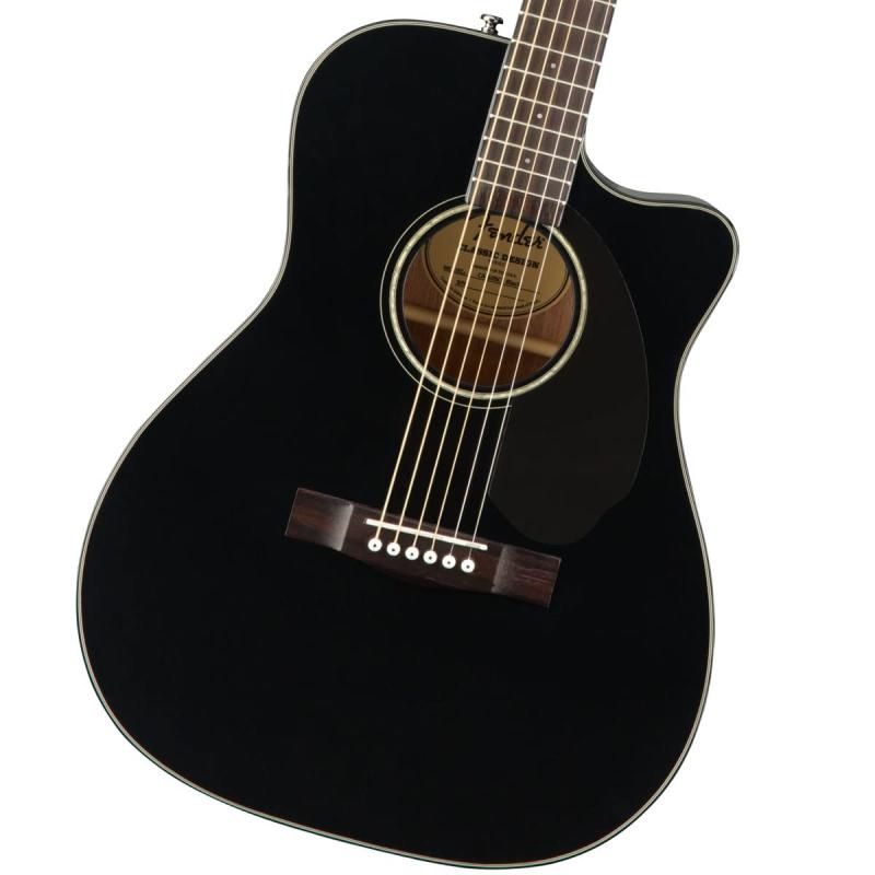 Fender エレアコギター CC-60SCE Concert, Walnut Fingerboard, Black ソフトケース付属シングルカッタウェイのコンサートサイズ・ボディFishmanピックアップ/プリアンプ搭載Scalloped...