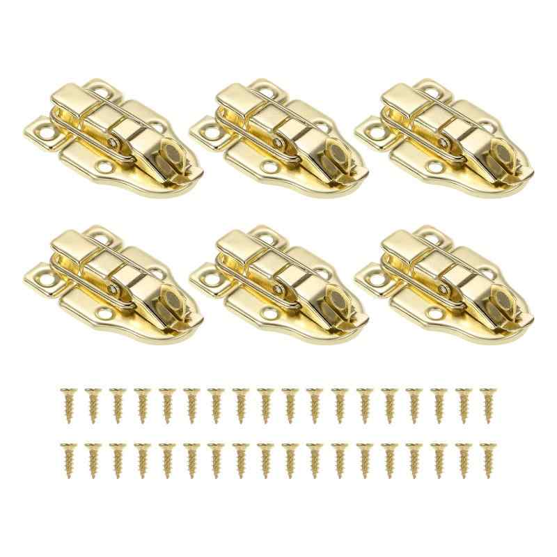 PATIKIL 小さな金属製ボックストグルラッチ ヴィンテージダックビルドハスプラッチ パドロックホール スクリュー付き 木製宝飾品キャビネット 工具箱 普通のボックス用サイズ：利点：パドロックホール付きのハスプは、ロックと組み合わせて貴重...