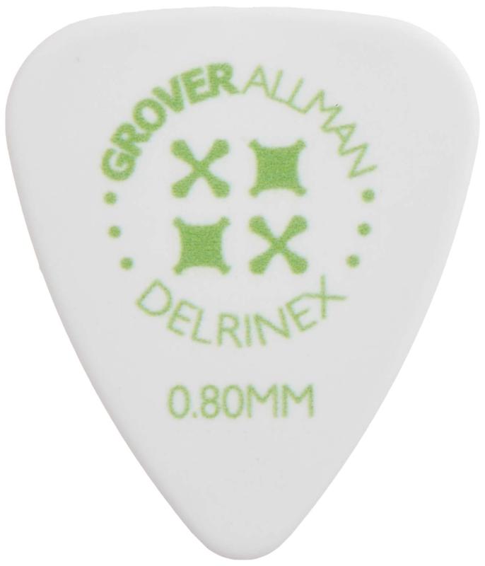 Grover Allman 【グローバーオールマン】 Delrinex™, White, ISO, 0.80mm 10枚世界で3,500万枚以上の販売実績を誇るGROVER ALLMANのピックです(10枚セット)プレミアムグレードのアセテ...