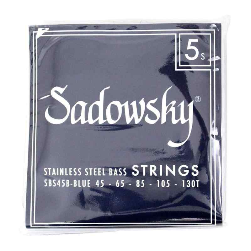 Sadowsky ブルーラベルベース弦 ステンレス弦 5弦 045-130 SBS45B Blue シルバーブルーラベルベース弦5弦用045"、065" 、 085 "、105"、130"ス...