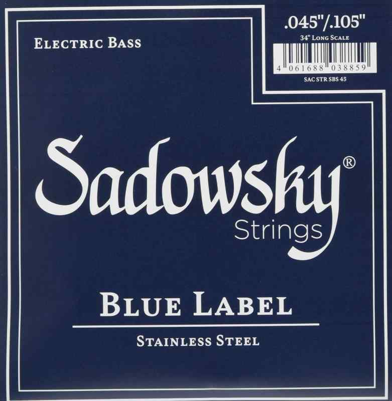 Sadowsky ブルーラベルベース弦 ステンレス弦 4弦 045-105 SBS45 Blueブルーラベルベース弦4弦用045"、065" 、 085 "、105"ステンレス弦